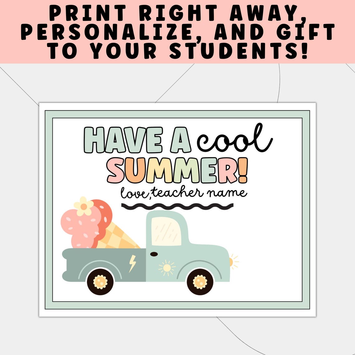 End of the Year Thank You Cards for Students | Retro Printable Cards ...