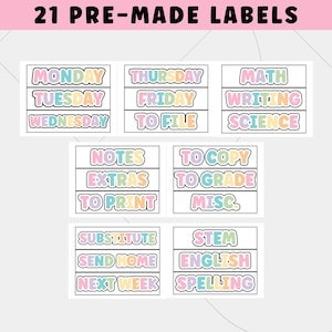 Editable Rolling Cart Labels for Pastel Rainbow Classroom | Editable ...