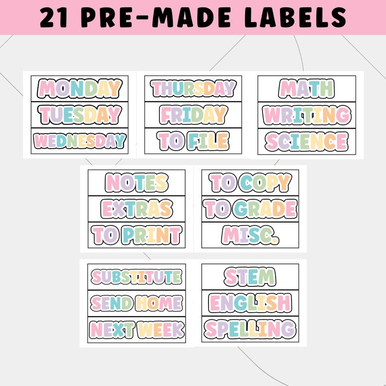 Editable Rolling Cart Labels for Pastel Rainbow Classroom | Editable ...