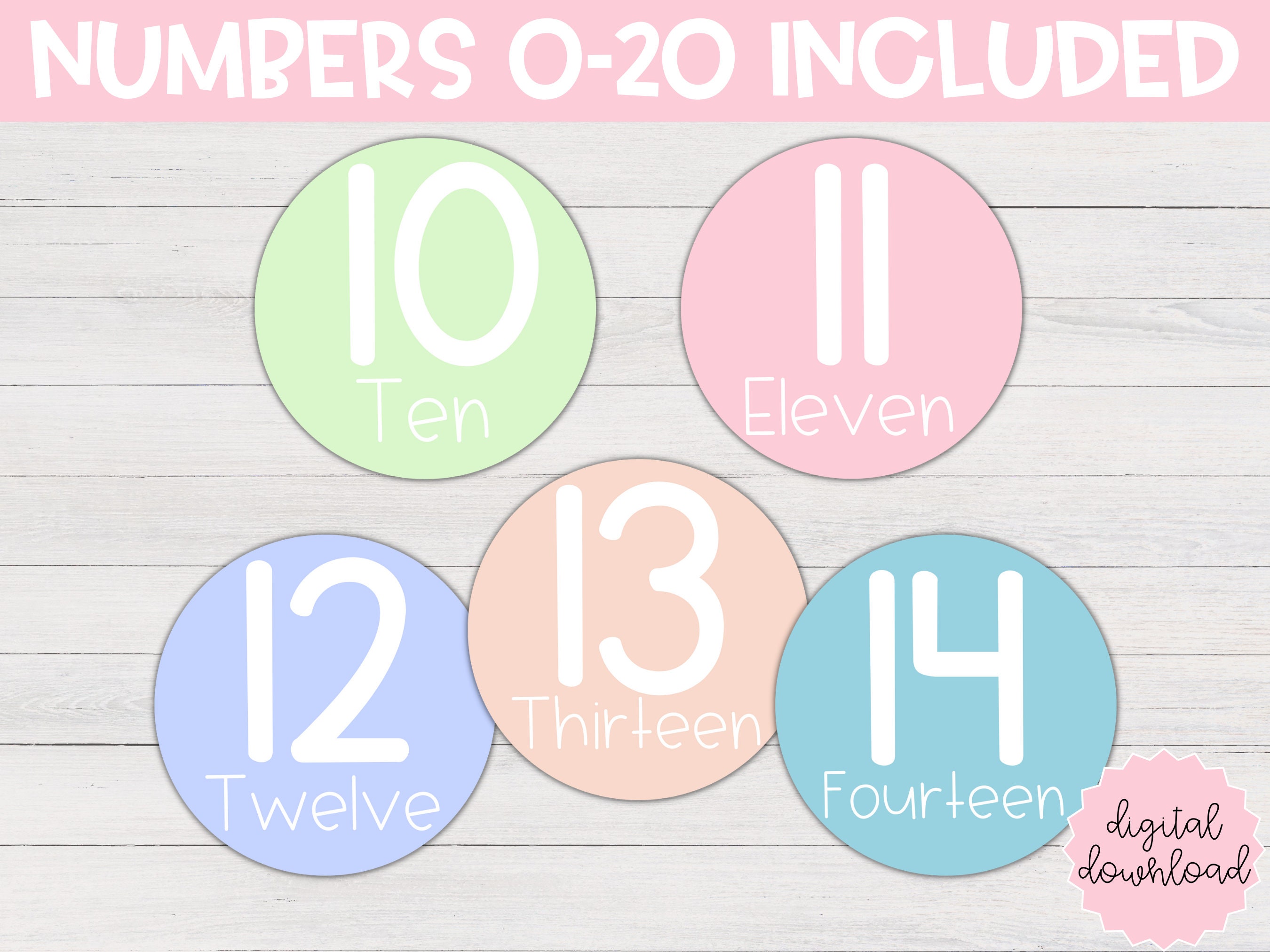Pastel Rainbow Number Posters 0-20 | Classroom Decor, Number Posters ...