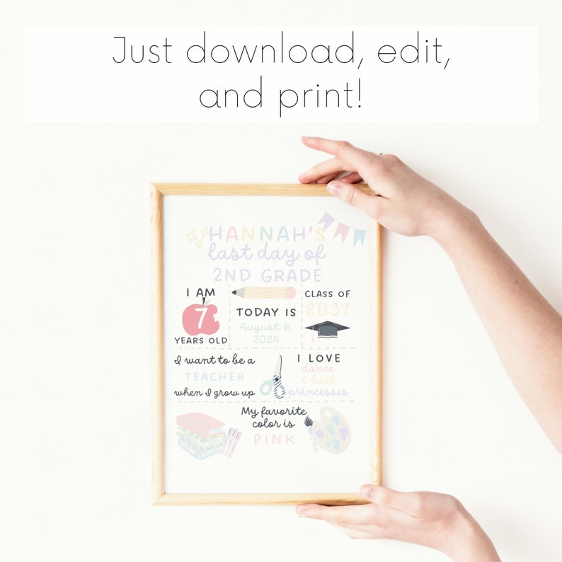 First Day of School Sign, Last Day of School Poster, Editable First Day ...