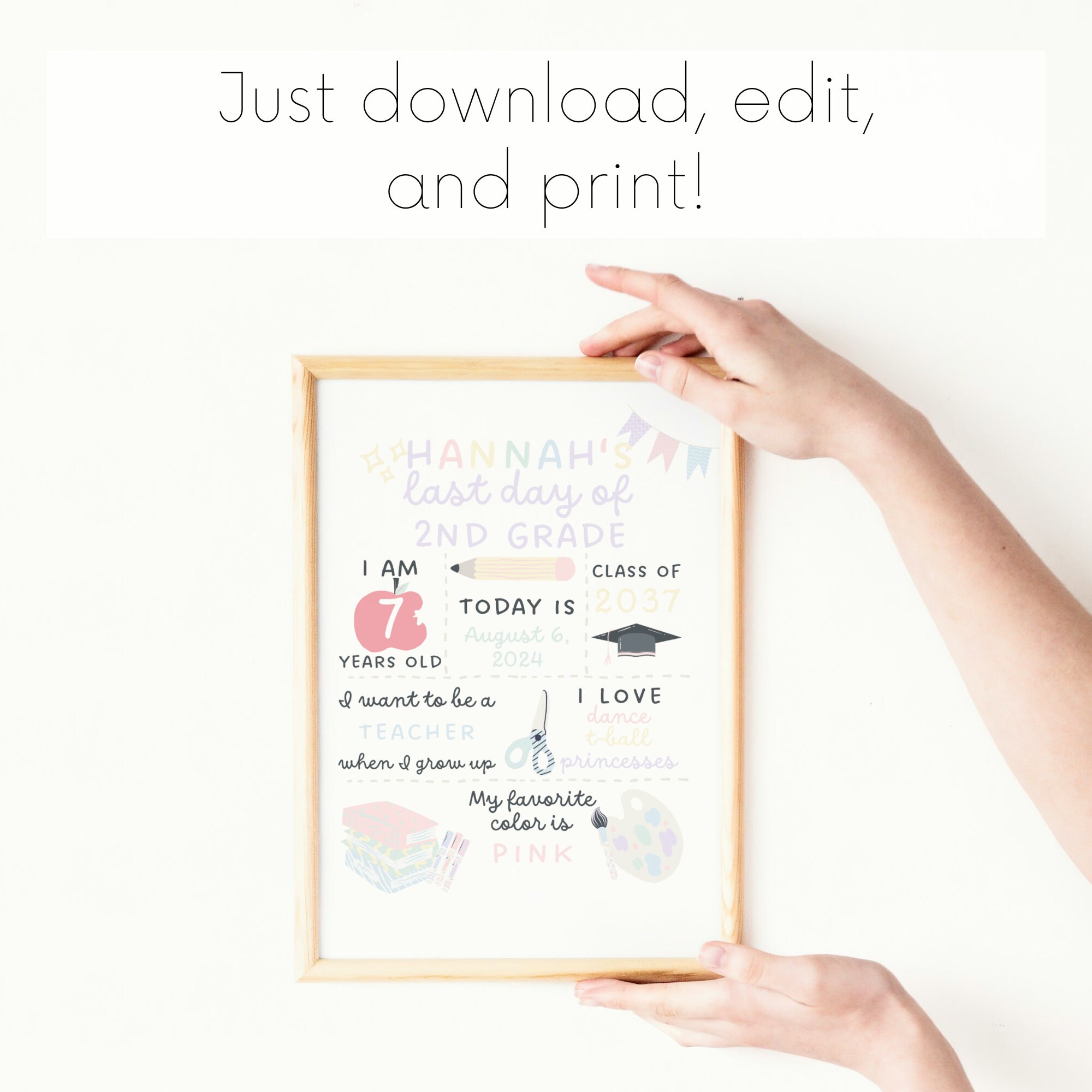 First Day of School Sign, Last Day of School Poster, Editable First Day ...