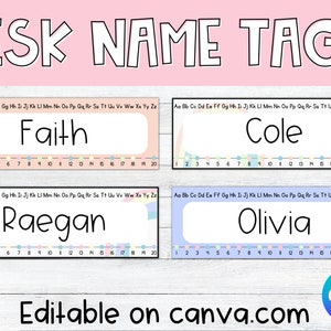 Pastel Rainbow Desk Name Tags | Editable | Classroom Decor, Back to ...