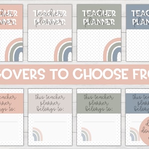 Printable Teacher Planner 2023-2024 | Boho Rainbow, Teacher Binder ...