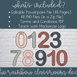 Boho Rainbow Number Posters 0-10 | Editable, Cut-out, Classroom Decor ...