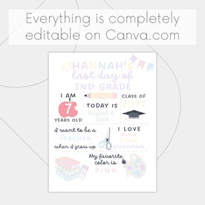 First Day of School Sign, Last Day of School Poster, Editable First Day ...