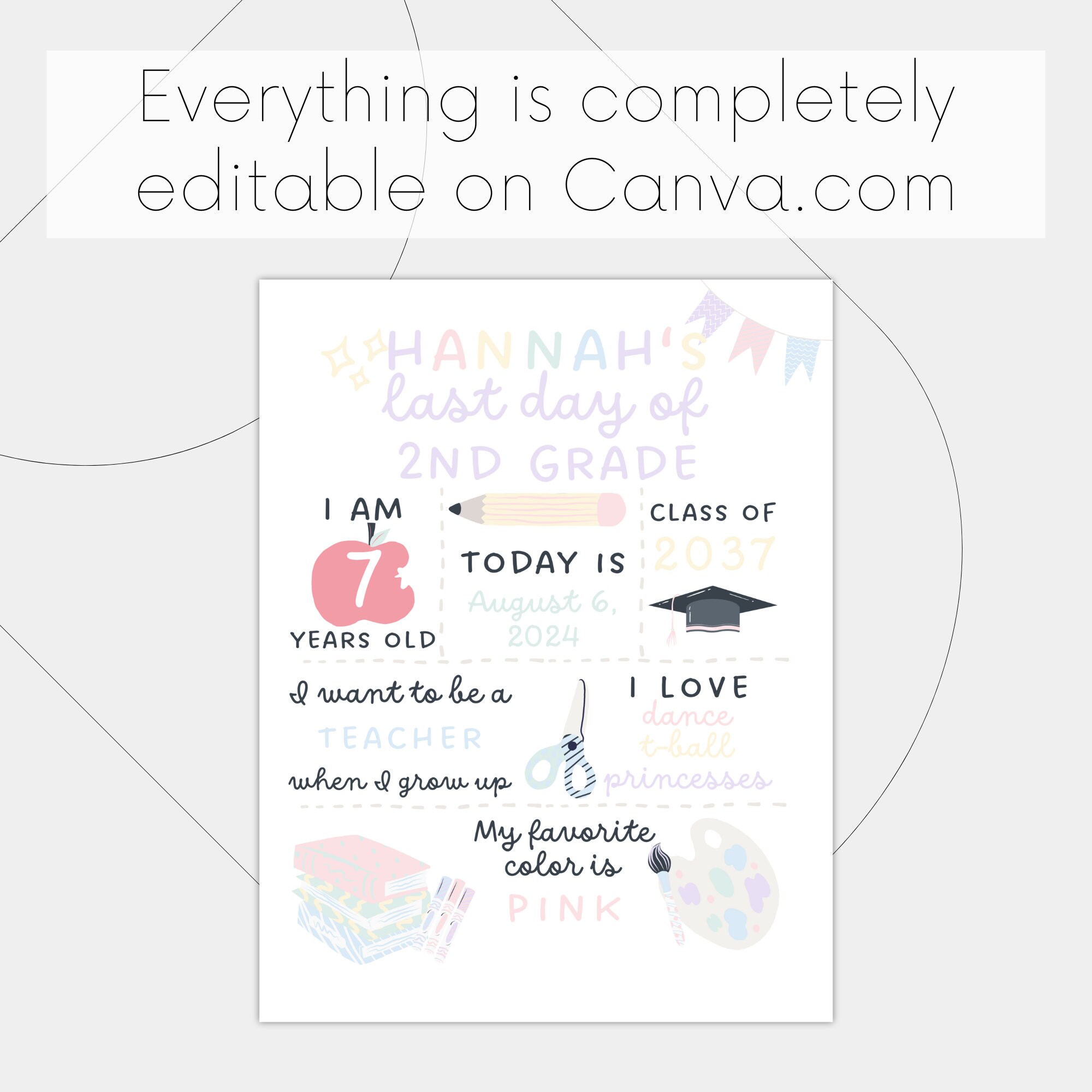 First Day of School Sign, Last Day of School Poster, Editable First Day ...