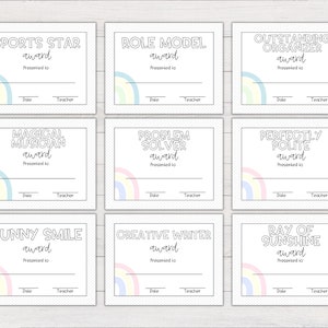 End of the Year Awards | Classroom Awards, Pastel Rainbow Classroom ...