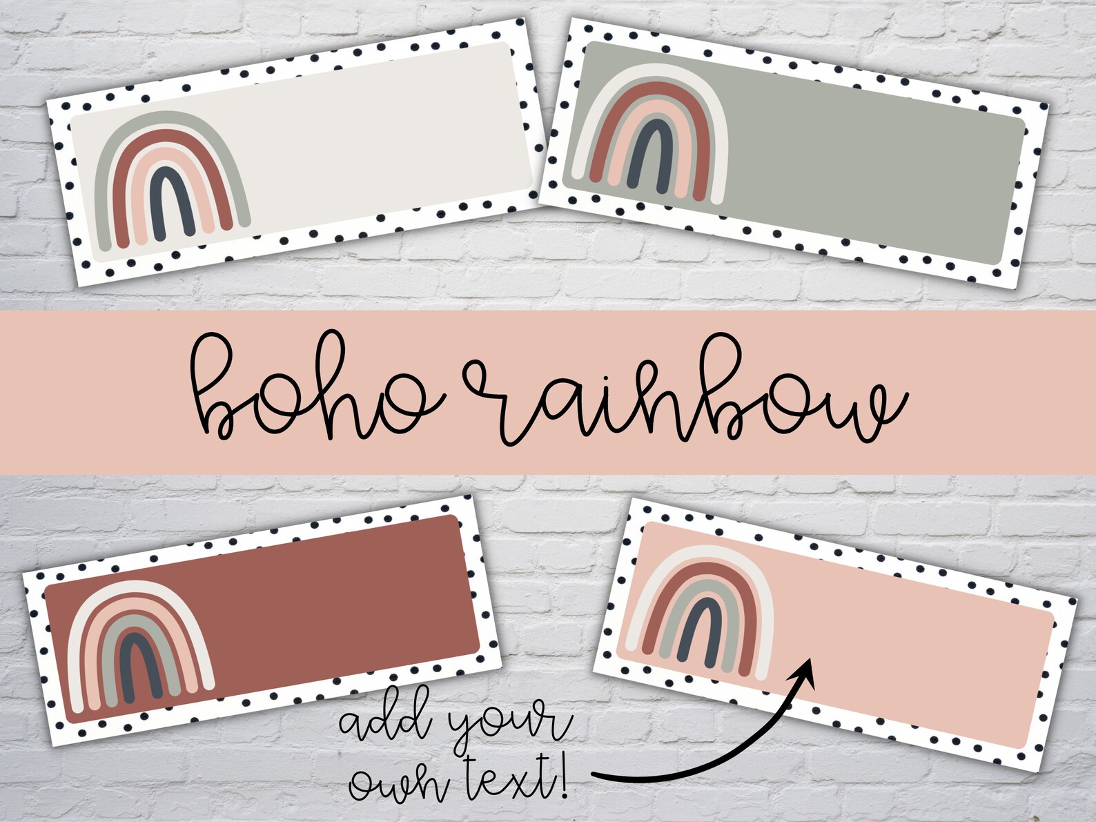 Boho Rainbow Classroom Job Labels Editable Polka Dot | Etsy