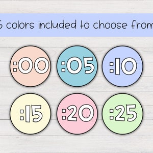 Pastel Rainbow Clock Labels Pastel Rainbow Classroom Decor, Pastel ...