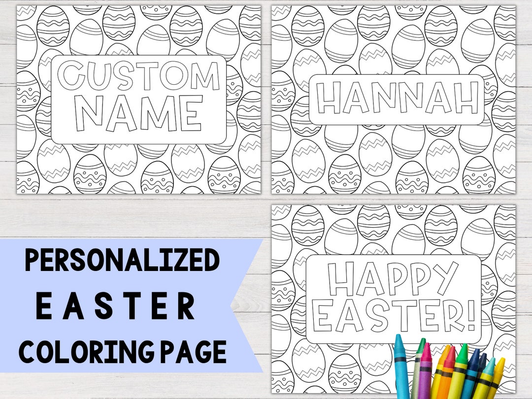 Personalized Easter Coloring Page Custom Easter Coloring Pages ...