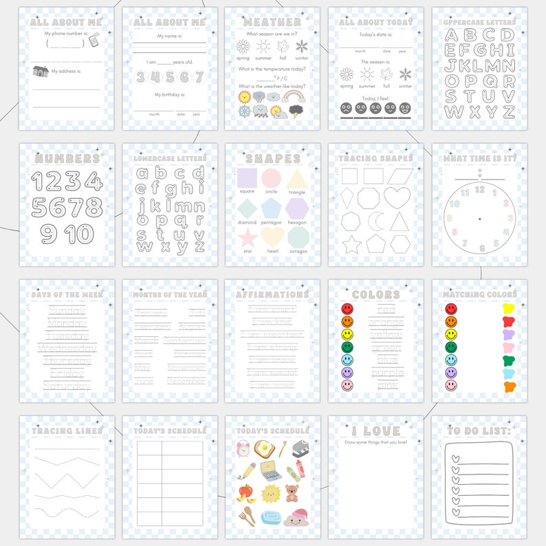 Pastel Checkered Morning Menu, Printable Morning Menu for Preschool ...