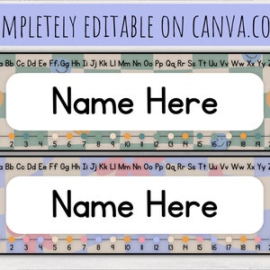 Retro Desk Name Tags | Retro Classroom Decor, Groovy Classroom Decor ...