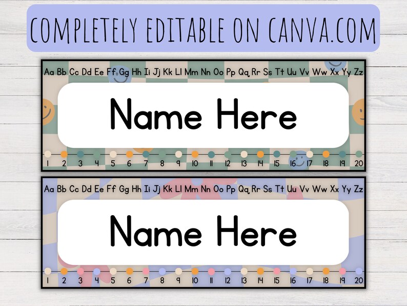 Retro Desk Name Tags Retro Classroom Decor, Groovy Classroom Decor ...