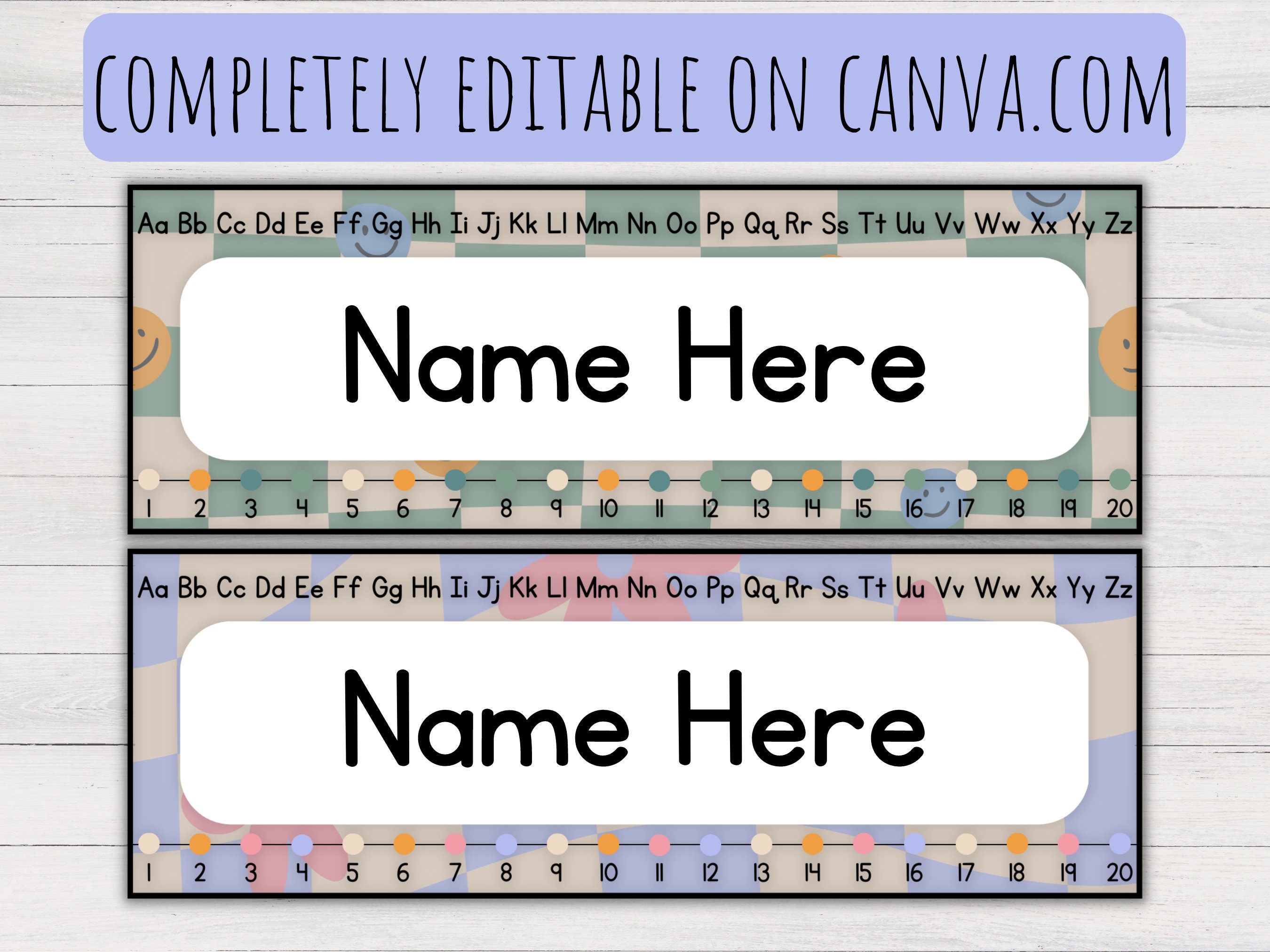 Retro Desk Name Tags Retro Classroom Decor, Groovy Classroom Decor ...