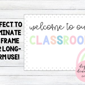 Welcome to Our Classroom Sign | Pastel Rainbow Classroom Decor, Back to ...