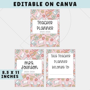 2025-2026 Teacher Planner Printable | Editable Teacher Planner PDF ...