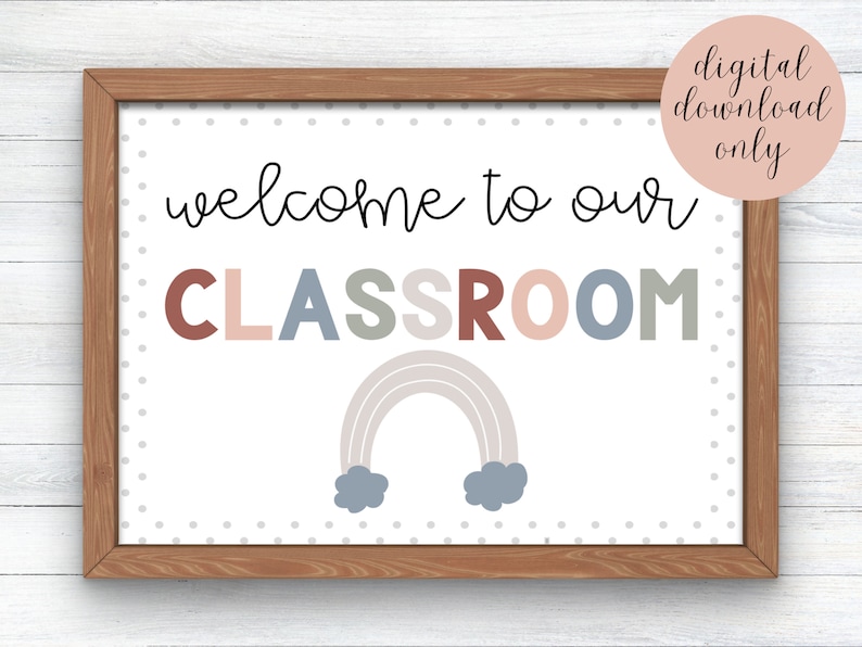 Welcome to Our Classroom Sign Boho Rainbow Classroom Decor - Etsy