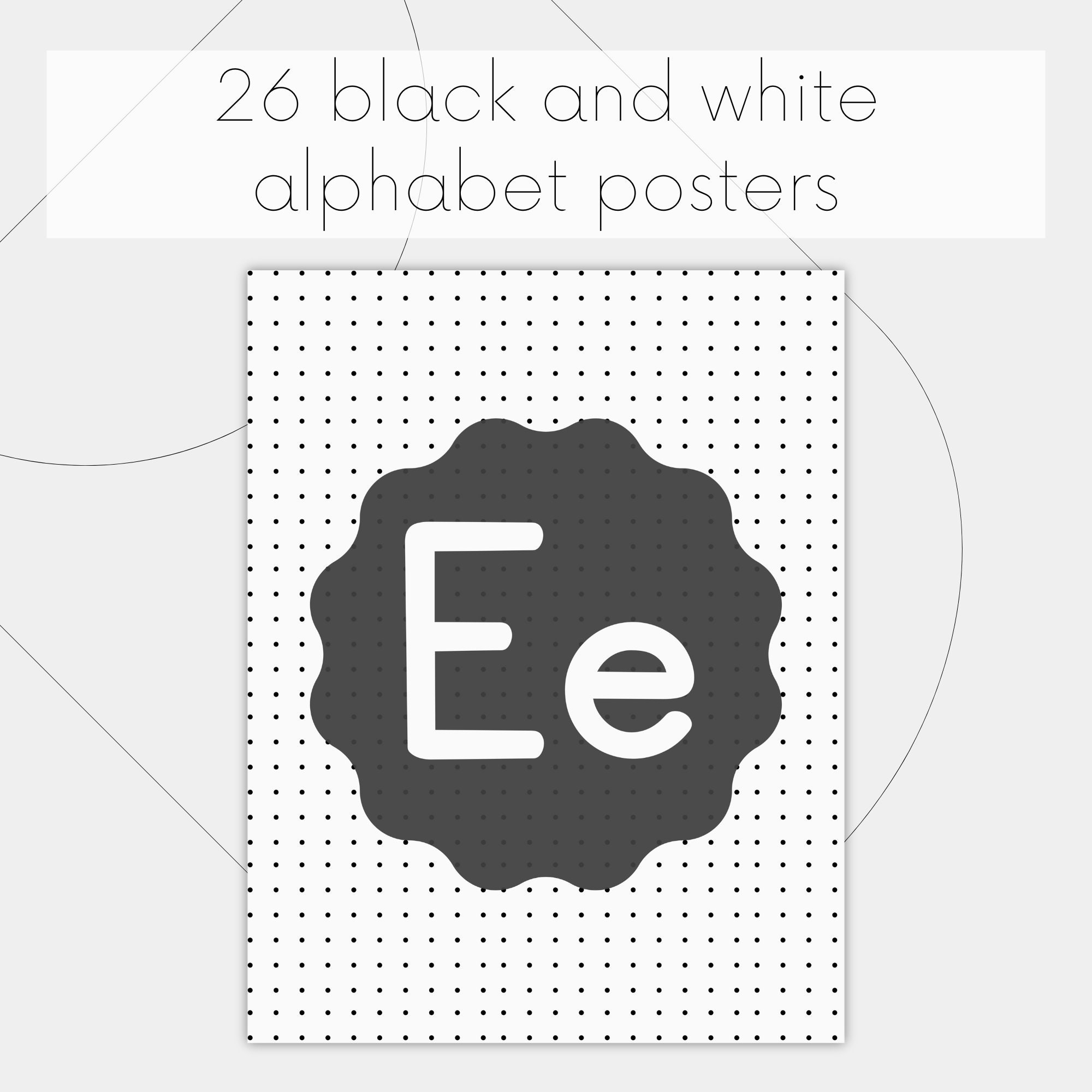 Black and White Alphabet Posters for Minimal Classroom Decor, Black ...
