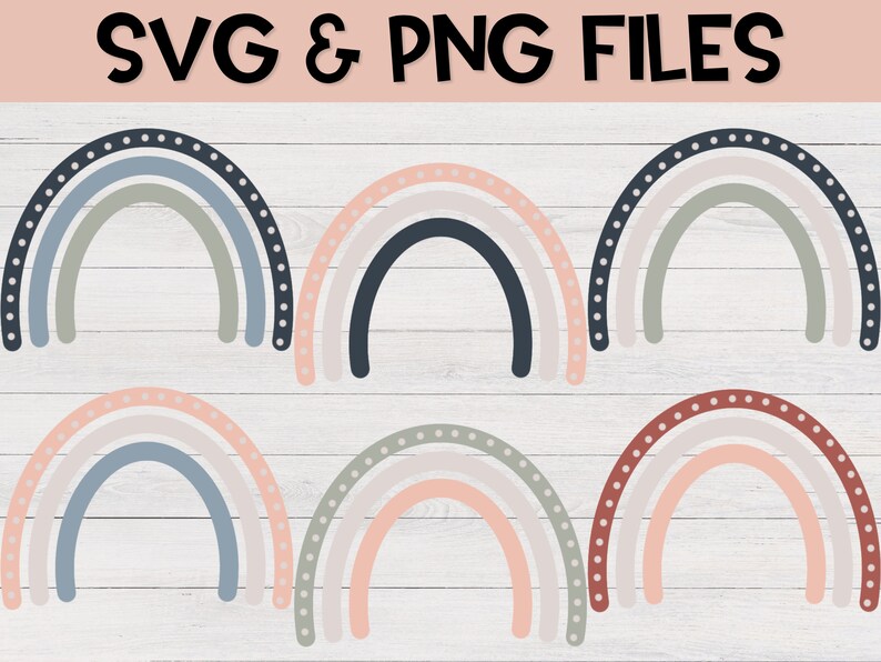 Boho Rainbow Clipart Rainbow Clipart Rainbow PNG Boho - Etsy