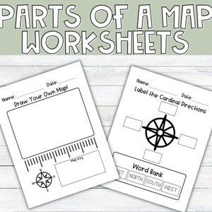 Printable Parts of a Map Worksheets | Map Worksheet, Homeschool ...