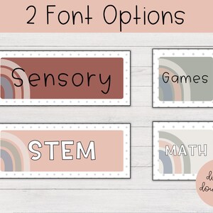 Center Signs | Boho Rainbow Center Signs, Printable Center Posters ...