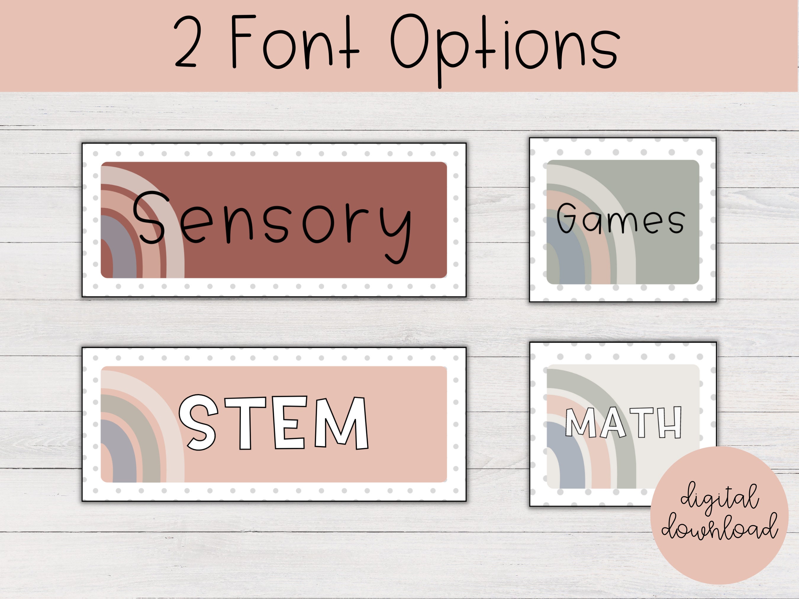 Center Signs | Boho Rainbow Center Signs, Printable Center Posters ...