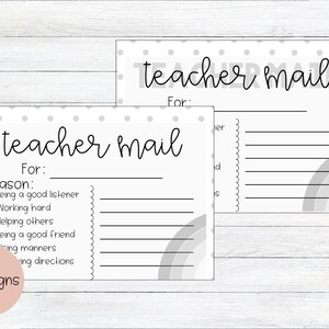 Printable Teacher Mail | Black and White Teacher Mail, Grayscale, Back ...