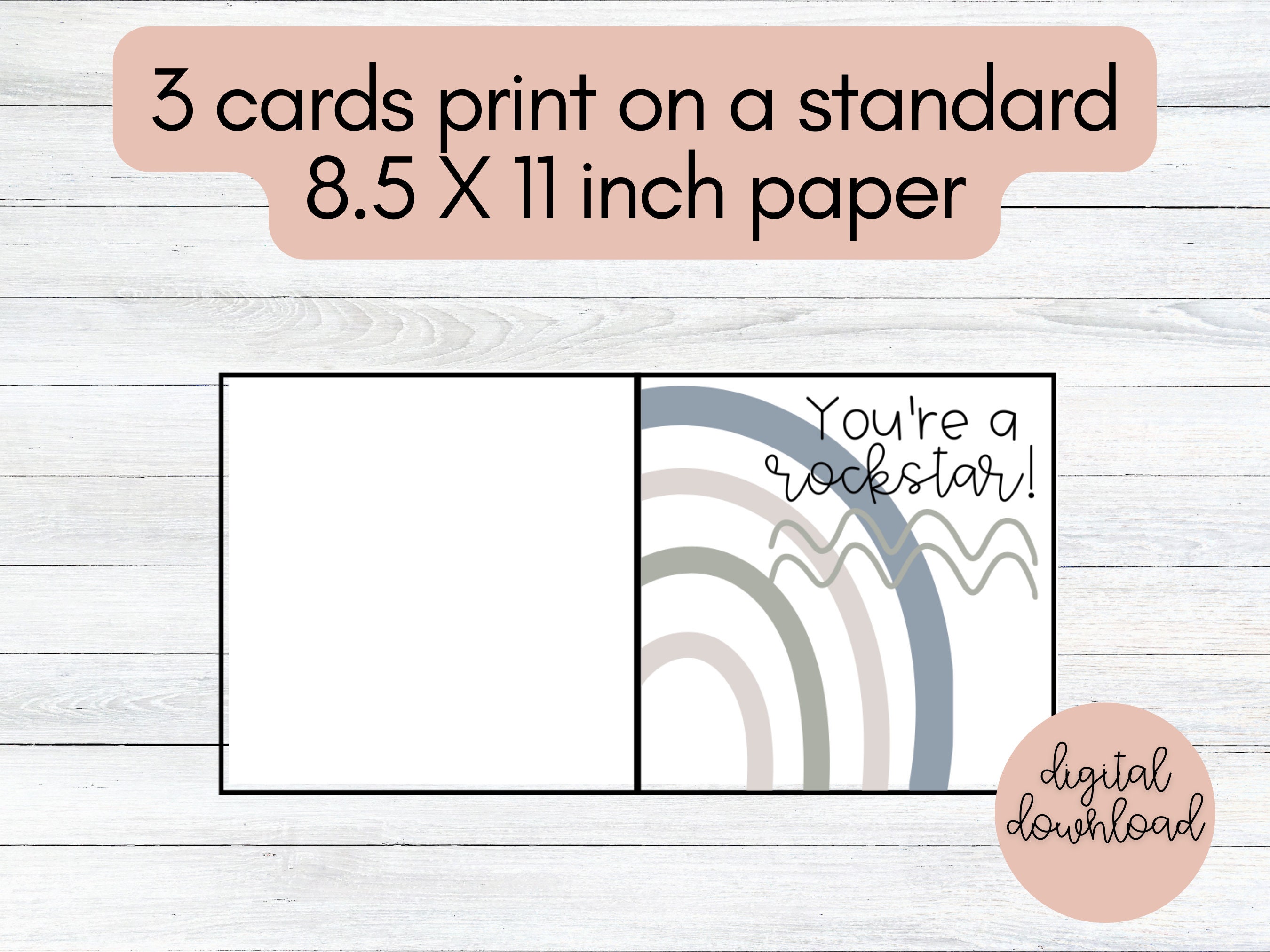 Boho Rainbow Valentine's Day Cards Printable - Etsy