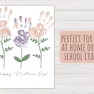 Printable Mother's Day Craft | Hand Print Craft, Handprint Art, Mother ...
