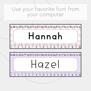 Daisy Pastel Desk Name Tags for Pastel Classroom Decor, Editable Desk ...