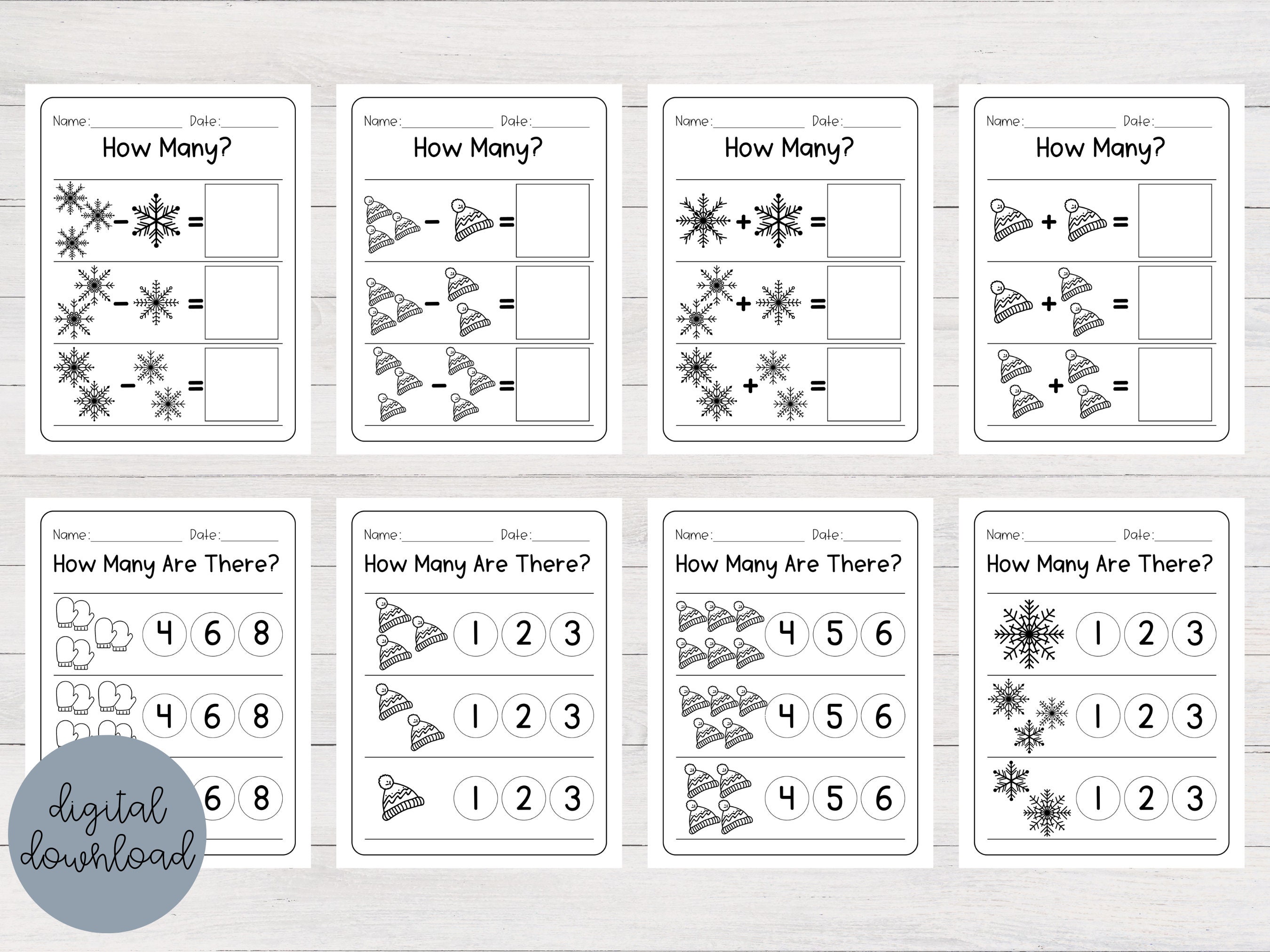 Winter Worksheet Bundle for Kindergarten and Preschool | Homeschool ...