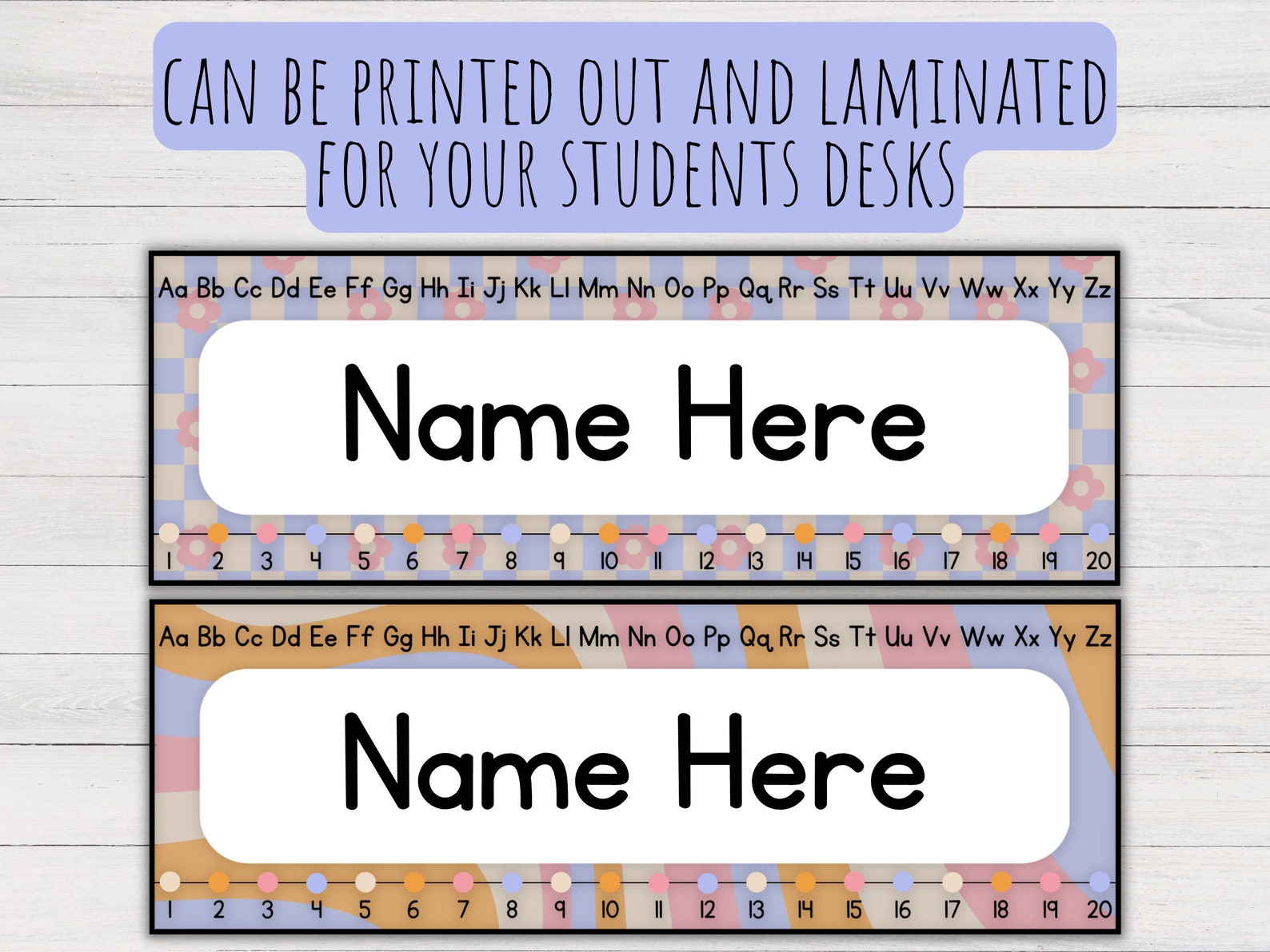 Retro Desk Name Tags | Retro Classroom Decor, Groovy Classroom Decor ...