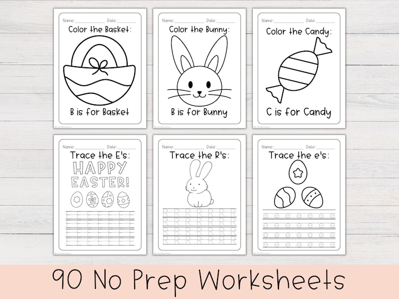 Easter Worksheet Bundle Preschool Worksheets Kindergarten - Etsy
