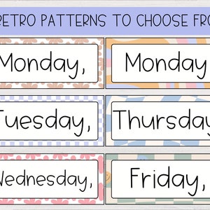 Retro Flip Calendar and Pocket Chart Cards | Retro Classroom Decor ...