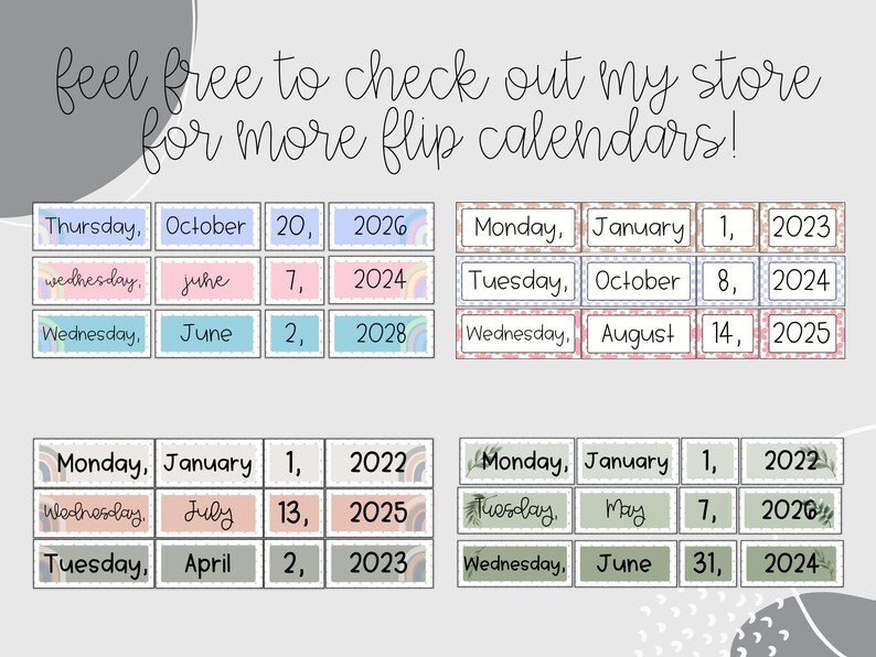 Black and White Flip Calendar | Black and White Classroom Decor ...