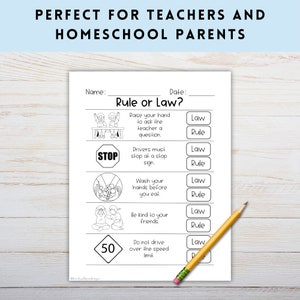 Rules and Laws Worksheets | Printable Social Studies Worksheet, First ...