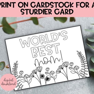 Mother's Day Coloring Cards | Printable Mothers Day Cards, Mothers Day ...