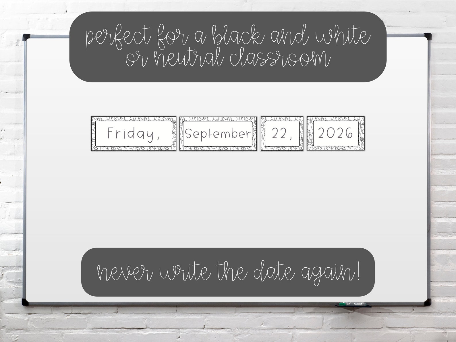Black and White Flip Calendar Black and White Classroom - Etsy
