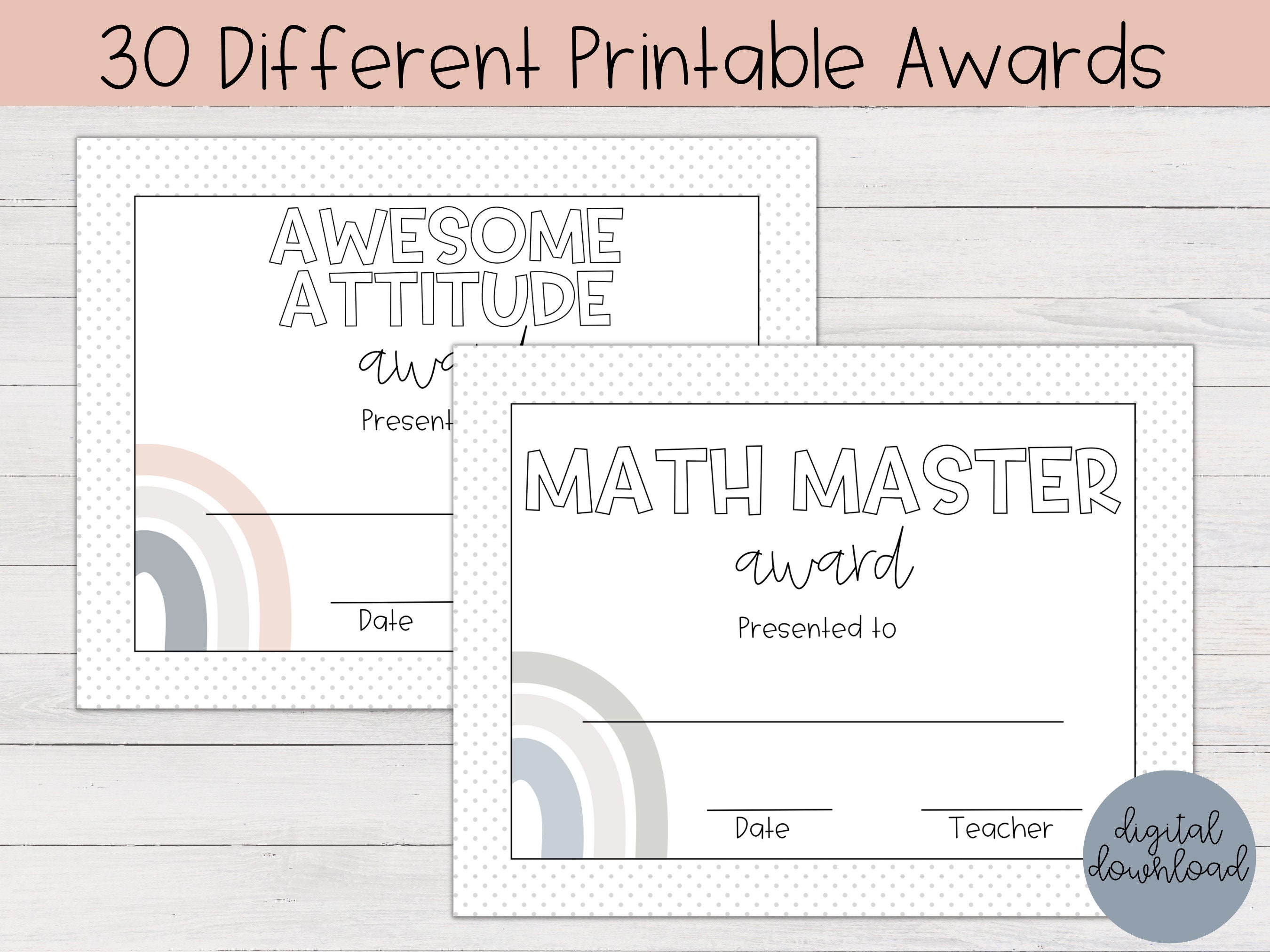 End of the Year Awards Classroom Awards Boho Rainbow - Etsy