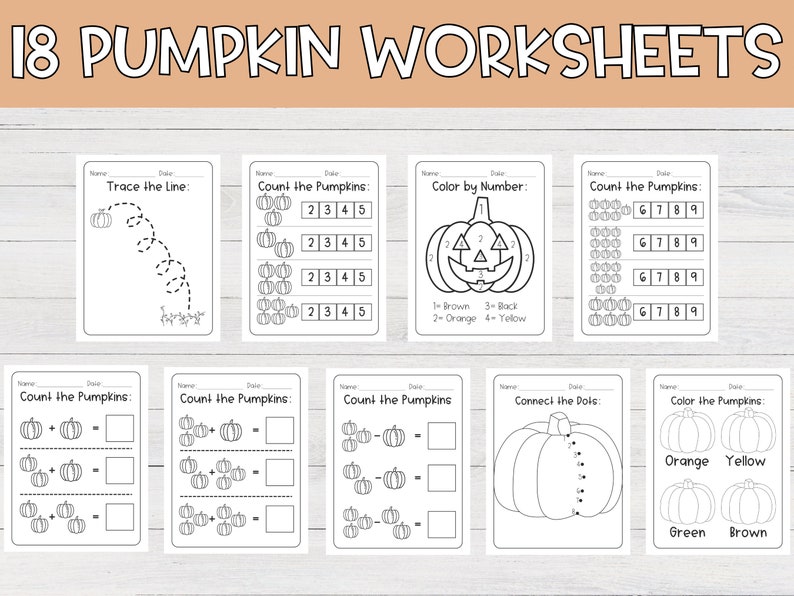 Fall Worksheet Bundle Preschool and Kindergarten Homeschool - Etsy