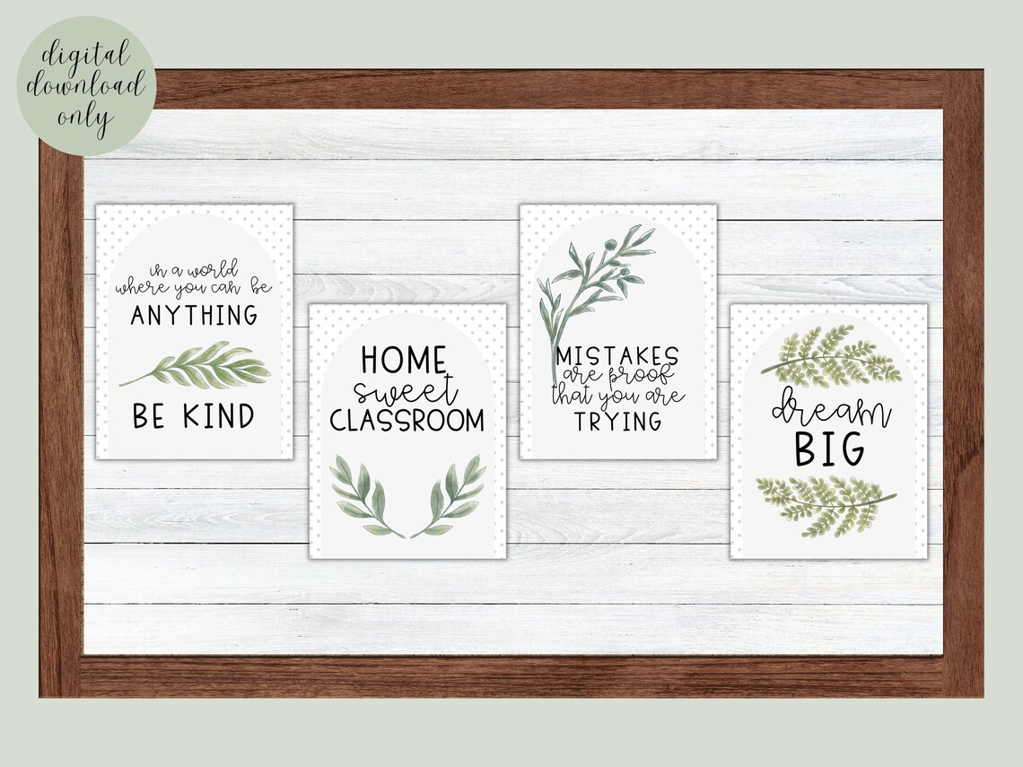 Modern Greenery Motivational Posters | Classroom Decor, Classroom ...