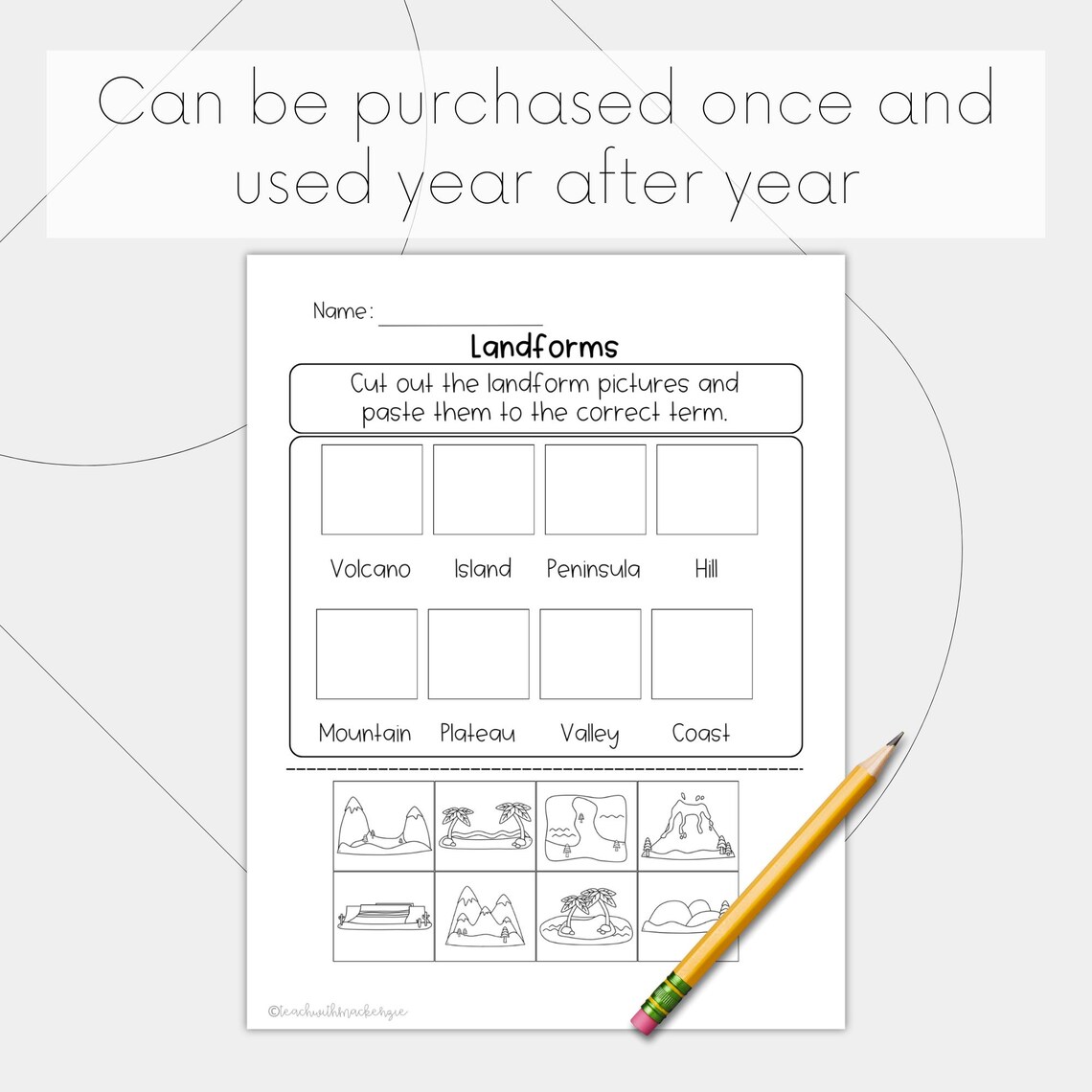 Landforms Worksheets for First Grade | Printable Landform Worksheet ...