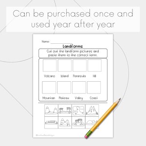 Landforms Worksheets for First Grade | Printable Landform Worksheet ...