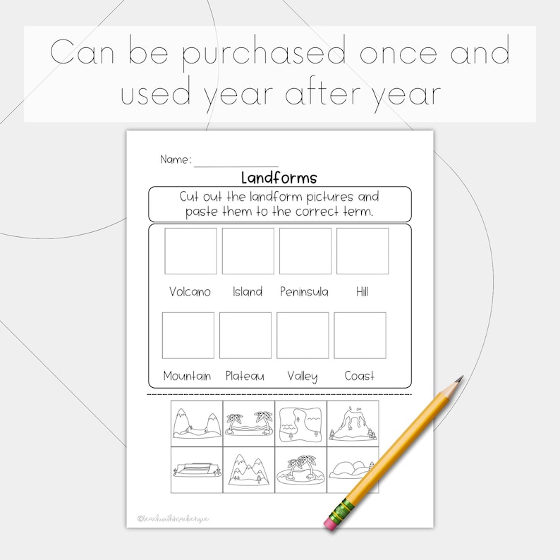 Landforms Worksheets for First Grade | Printable Landform Worksheet ...