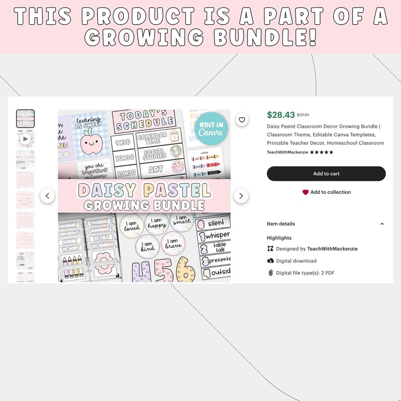 Editable Binder Covers and Spines | Daisy Pastel Classroom Decor, Canva ...