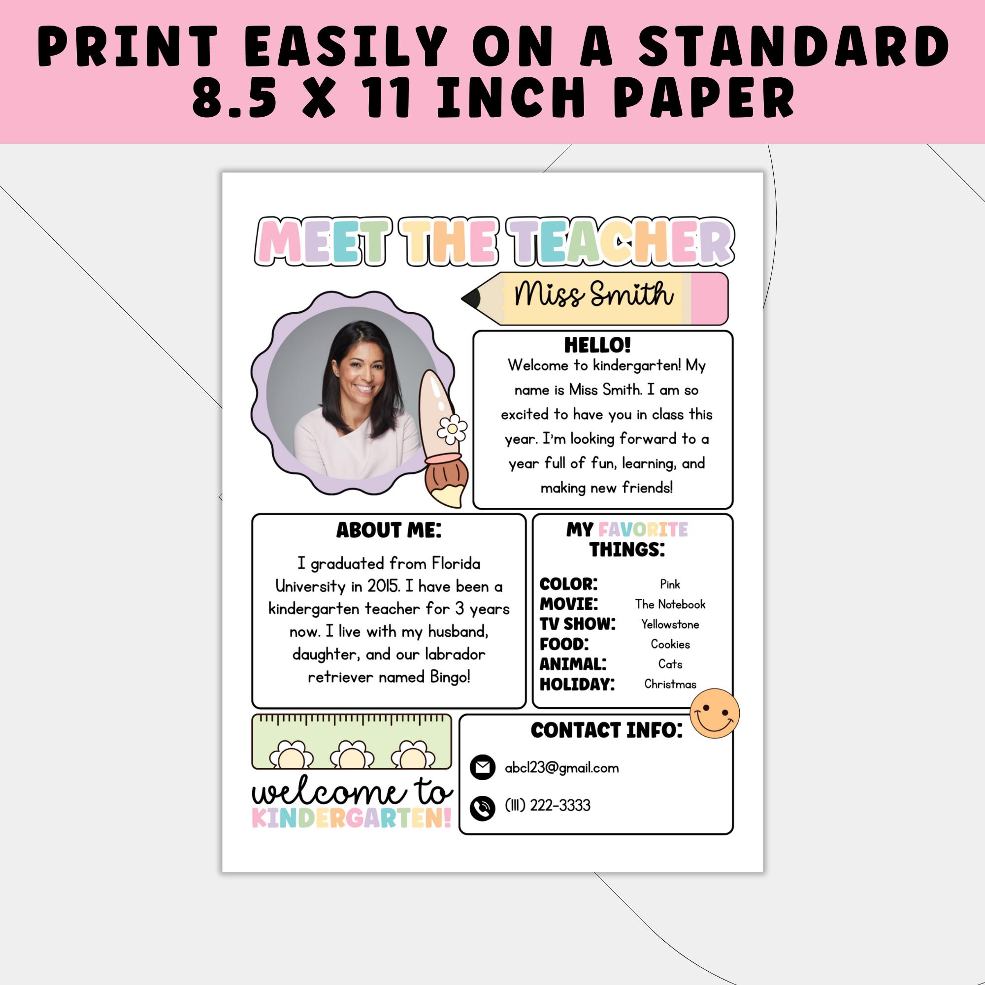 Meet the Teacher Template, Pastel Rainbow Meet Your Teacher Template ...