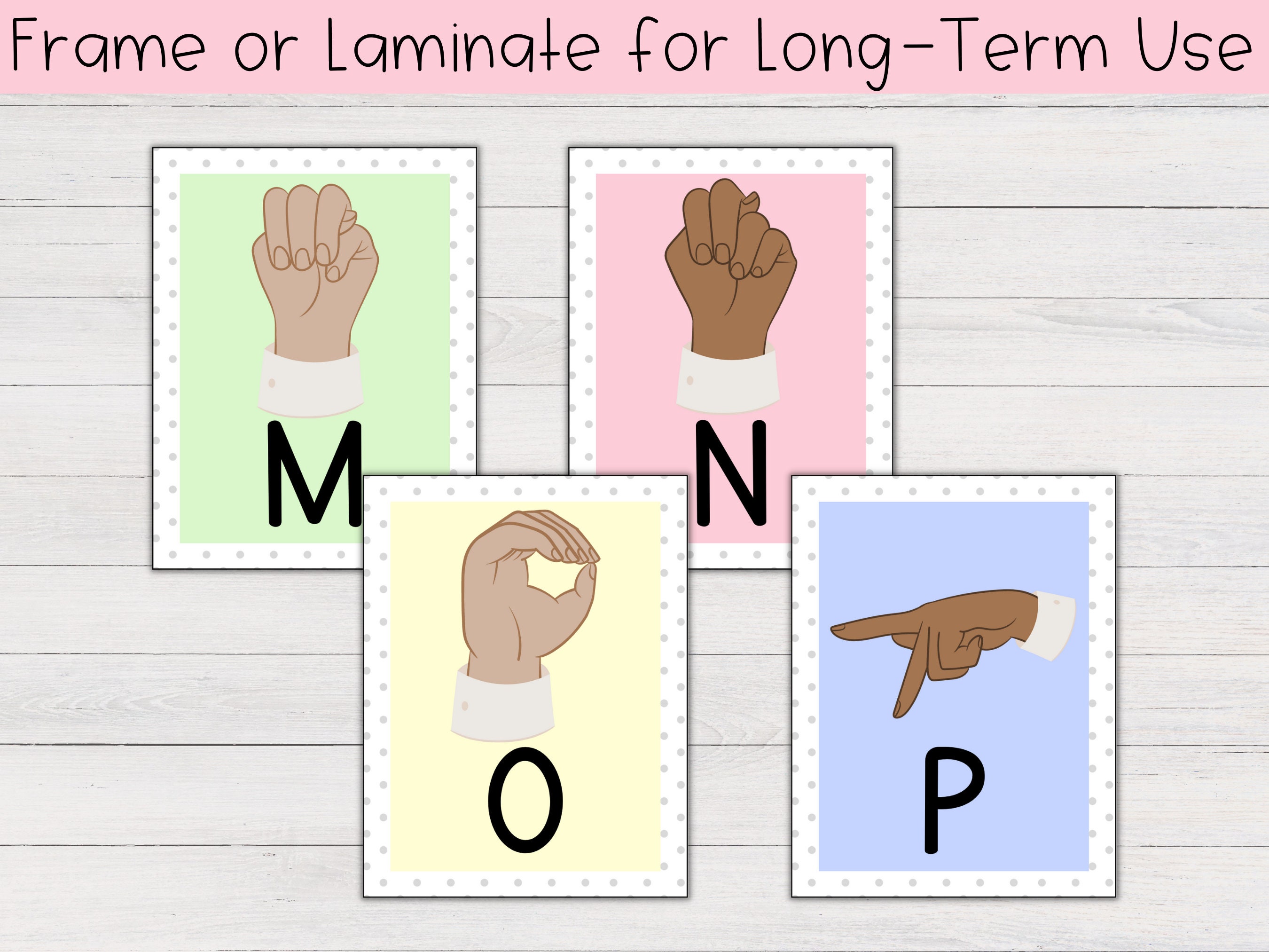 Pastel Rainbow American Sign Language Alphabet Posters - Etsy