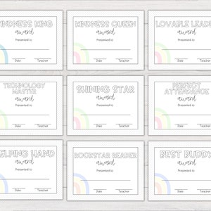 End of the Year Awards | Classroom Awards, Pastel Rainbow Classroom ...