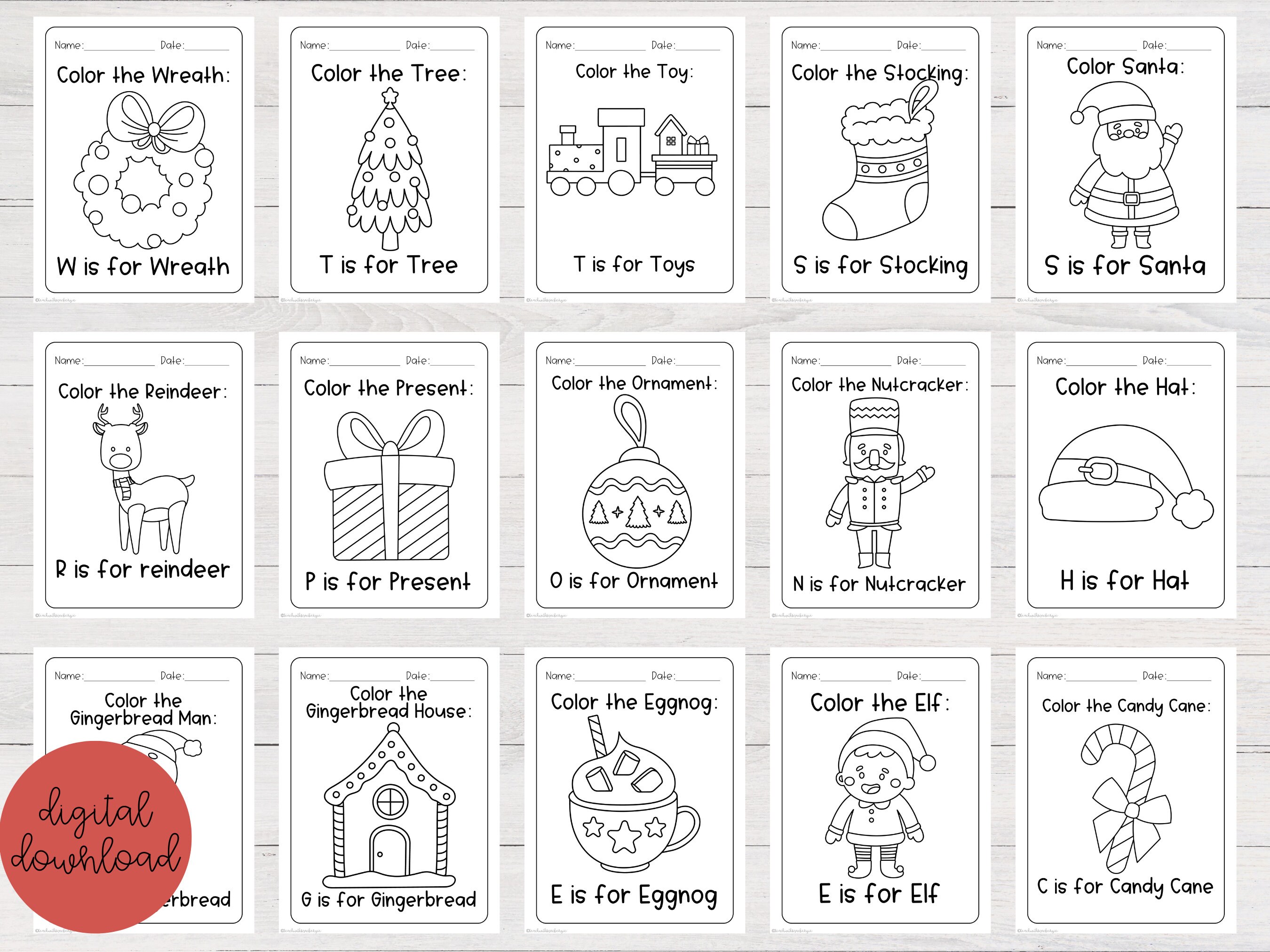 Christmas Worksheet Bundle | Kindergarten Worksheets, Preschool ...